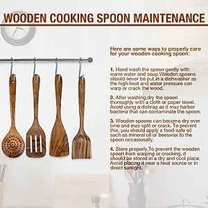 WOODme Wooden Spoons for Cooking 9pcs Natural Teak Wooden Kitchen Utensils Set Wooden Utensils for Cooking Wooden Cooking Utensils Wooden Spatulas for Cooking (9pcs Cooking Spoon Set)