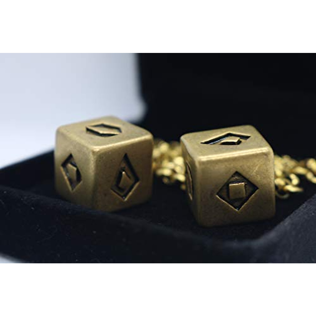 Smuggler's Dice Accurate Stainless Steel Gold Plated Deluxe Solo Dice - Antique