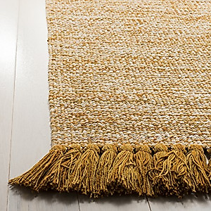 SAFAVIEH Montauk Collection Accent Rug - 3' x 5', Gold, Handmade Tassel Cotton, Ideal for High Traffic Areas in Entryway, Living Room, Bedroom (MTK610I)