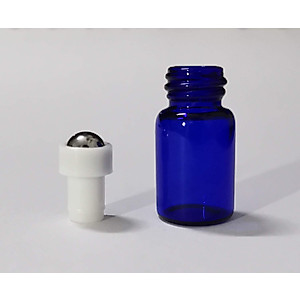 ZbFwmx 20 Pack Set 2ML(5/8 Dram) Micro Mini Glass Roll on Glass Bottles with Metal Roller Balls Refillable Slim Sample Vial Aromatherapy Essential Oil Roll On(2ML Blue)