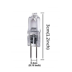 Vstar G4 12V 20W Halogen Bulb JC Type Bi-Pin Light,Clear, G4 Bi-pin Base, Halogen Light Bulb (20W 10Pack)