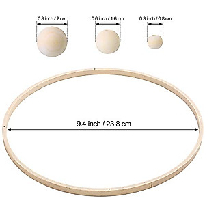 Baby Mobile DIY Kit Nursery Wooden Frame Mobile Crib Bed Bell Ceiling Wooden Wind Chime Hanging DIY Wooden Frame Ornaments Handmade Kit Round Wind Bell for Infant Toys