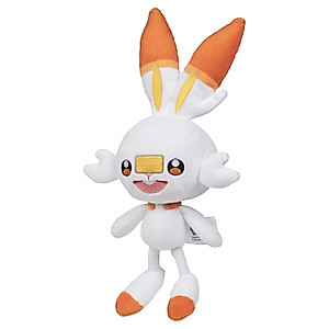 Pokémon 8" Scorbunny Plush - Sword and Shield Starter Figure - Authentic Soft Stuffed Animal Toy - Valentine's Day & Easter Basket Stuffer Gift for Kids, Boys, Girls - 2+