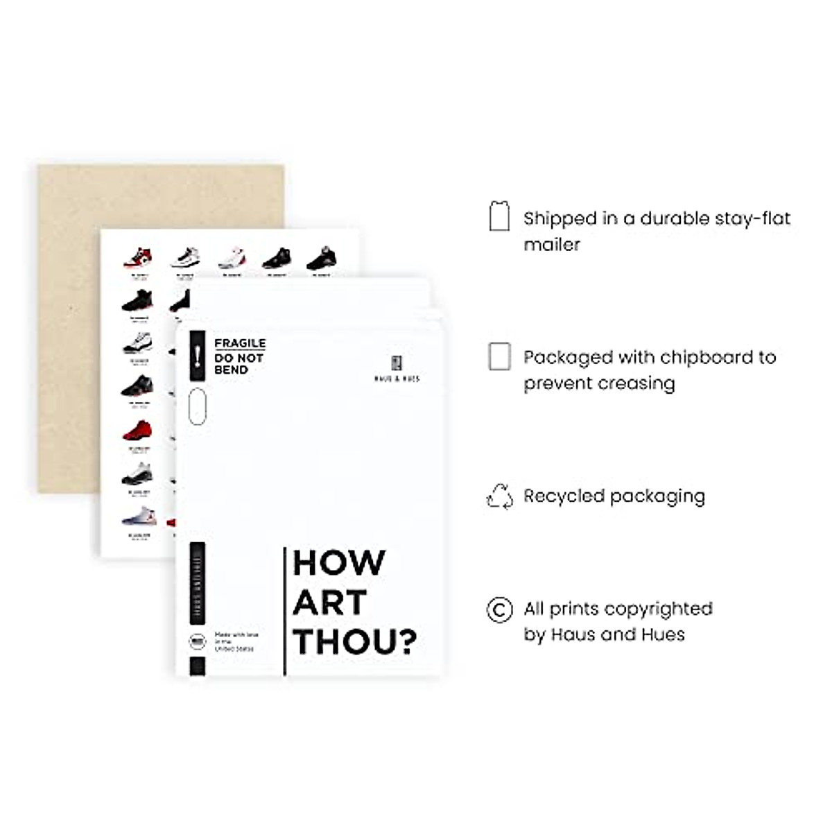 HAUS AND HUES Jordan Sneaker Posters for Guys - Michael Jordan Shoe Poster, Cool Sneaker Wall Art for Bedroom, Dope Hypebeast Poster Sneakerhead Room Decor, Cool Wall Art (12”x16” UNFRAMED)