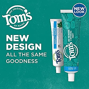 Tom's of Maine Simply White Toothpaste, Clean Mint, 4.7 oz. 3-Pack (Packaging May Vary)