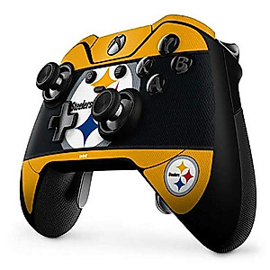Skinit Decal Gaming Skin Compatible with Xbox One Elite Controller - Officially Licensed NFL Pittsburgh Steelers Zone Block Design