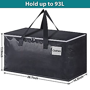 FabSpace Moving Boxes Heavy Duty Moving Bags with Strong Zippers and Handles Collapsible Moving Supplies, Storage Totes for Packing & Moving Storing 93L,8-Pack