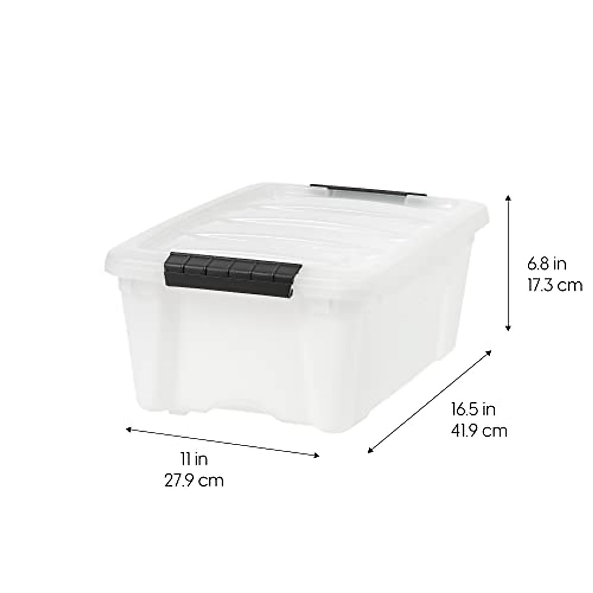 IRIS USA 12 Qt. Plastic Storage Container Bin with Secure Lid and Latching Buckles, 6 pack - Pearl, Durable Stackable Nestable Organizing Tote Tub Box Toy General Organization Small