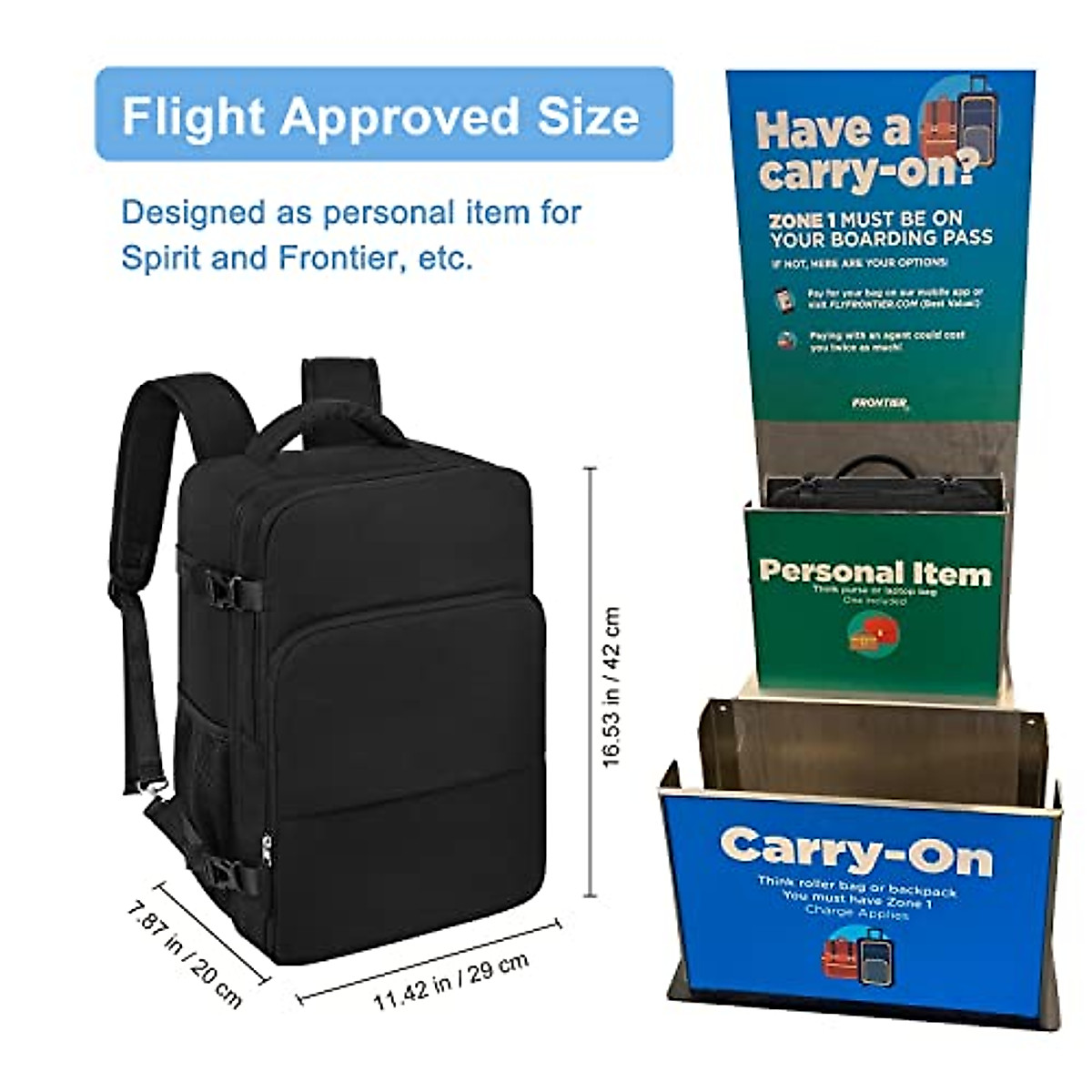 Hanples Large Travel Laptop Backpack for Men Women, Carry On Backpack, Hiking Backpack, Waterproof Durable Business Backpack with USB Charging Port, College Computer Bag, Fits 16 Inch Laptop