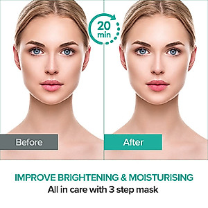 JMsolution Marine Luminous Pearl Deep Moisture 3 Step Skin Care Facial Mask - Korean Skincare - boosting Brightening Moisturizing-10 Sheets for Dry Skin