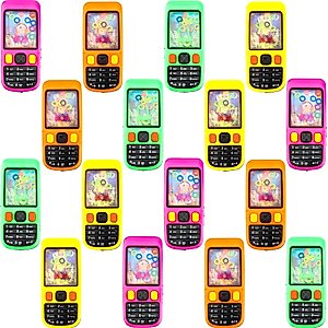 Rcanedny 16 Pieces Cellphone Water Ring Game Colorful Handheld Water Games Water Ring Toss Handheld Game Ring Toss Puzzle Machine Toy Gift for Kids Children Early Education