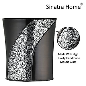Popular Bath Sinatra Modern Bath Waste Basket Modern Classic Contemporary Decorative Beautiful Designs Bathroom Decor for Home Luxury Bath, Orb
