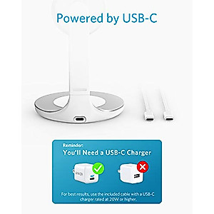 Anker Wireless Charger, PowerWave Magnetic 2-in-1 Stand with 4 ft USB-C Cable, Wireless Charging Station Only for iPhone 14/14 Pro/14 Pro Max/13/13 Pro Max / AirPods Pro (No AC Adapter)