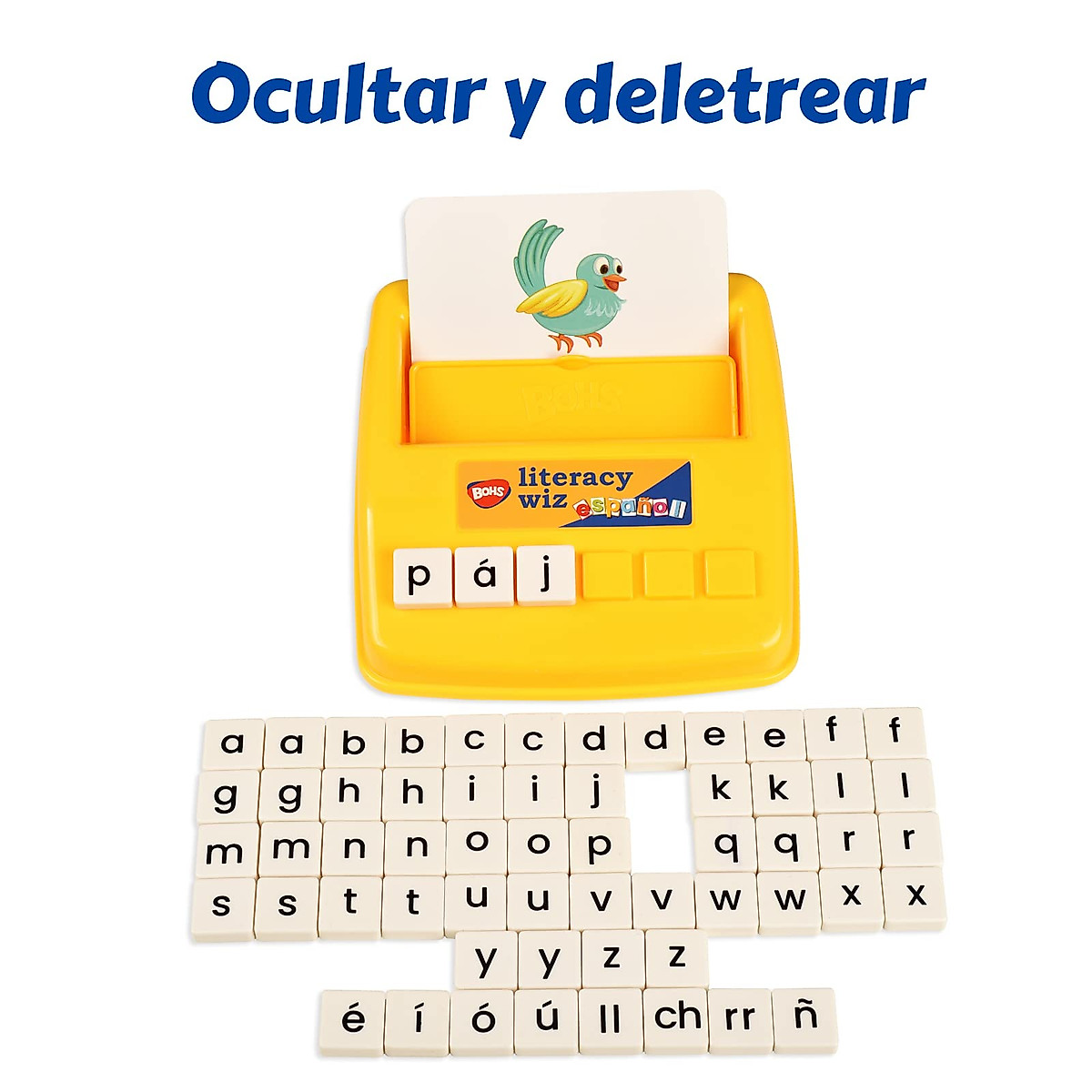 BOHS Spanish Literacy Wiz Spelling Game - Espanol Lower Case 60 Flash Cards - Preschool Language Learning Educational Toys