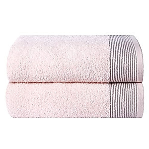 BELIZZI HOME Ultra Soft 2 Pack Oversized Bath Towel Set 28x55 inches, 100% Cotton Large Bath Towels, Ultra Absorbant Compact Quickdry & Lightweight Towel, Ideal for Gym Travel Camp Pool - Pink