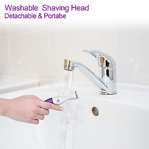 Pefetis Electric Razor for Women, 2 in 1 Womens Shaver for Pubic Hair Wet & Dry Bikini Trimmer for Legs Underarms and Bikini Line Painless Lady Hair Removal with Comb Attachment