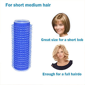 ADMIRING 12PCS Plastic Roller Hair Curler for Medium Short Hair, Heatless Roller Hair Curler for Bangs, Create Natural Curly Hairstyle, Blue