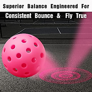 Vvinca Pickleballs 6 Pack Pickleball-Balls Meet USAPA Requirement 40 Holes Outdoor-Pickleballs, Double Tone Luminous Green Blue Pink Tangerine Yellow