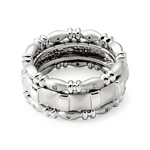 Ross-Simons 0.10 ct. t.w. Diamond Jewelry Set: 3 Stackable Eternity Bands in Sterling Silver. Size 9