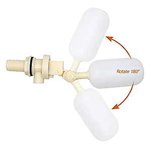 NC 3PCS Water Float Valve with Adjustable Arm, Automatic 1/2 Float Ball Valve with Water Level Shut Off for Water Tank Pond Livestock Horse Cattle Goat Sheep Pig Dog Waterer