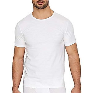 Emporio Armani Men's Cotton Crew Neck T-Shirt, 3-Pack, White, Medium