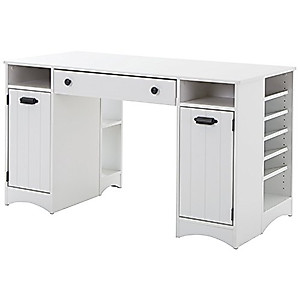 South Shore Artwork Craft Table with Storage, Pure White