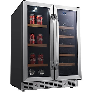 EdgeStar CWB1760FD 24 Inch Built-In Wine and Beverage Cooler with French Doors