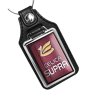 Brotherhood 1985 Celica Supra Emblem Design Keychain Key Holder Faux Leather Key Ring For Men Heavy Duty Car Keyring For Men and Women