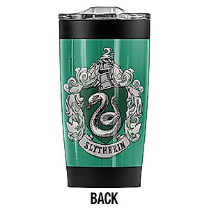 Logovision Harry Potter Slytherin Rough Crest Stainless Steel Tumbler 20 oz Coffee Travel Mug/Cup, Vacuum Insulated & Double Wall with Leakproof Sliding Lid | Great for Hot Drinks and Cold Beverages
