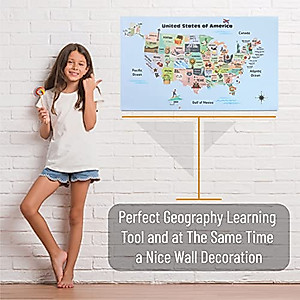 Mr. Pen- United States Map for Kids, 14.5”x 24.6”, Us Map for Kids Learning, Map of Usa, Wall Maps, Usa Map Poster, Map of the United States, Kids Map United States, Maps for Kids of The United States
