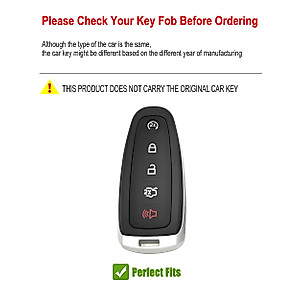 YONUFI for Ford Key Fob Cover Case Metal Shell Car Smart Key Holder Keychain Compatible for Escape Focus Taurus Explorer Flex C-Max Edge Expedition Lincoln MKX MKS MKT (FDK-Carbon Fiber)