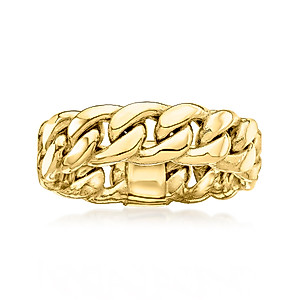 Ross-Simons 14kt Yellow Gold Curb-Link Ring. Size 8