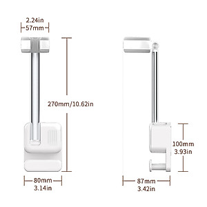 DLENP Adjustable Hands Free Hair Dryer Holder, Wall Mounted Blow Dryer Stand Rack with Cable Hanger, Flexible Lazy Hair Dryer Holder Bathroom Organizer