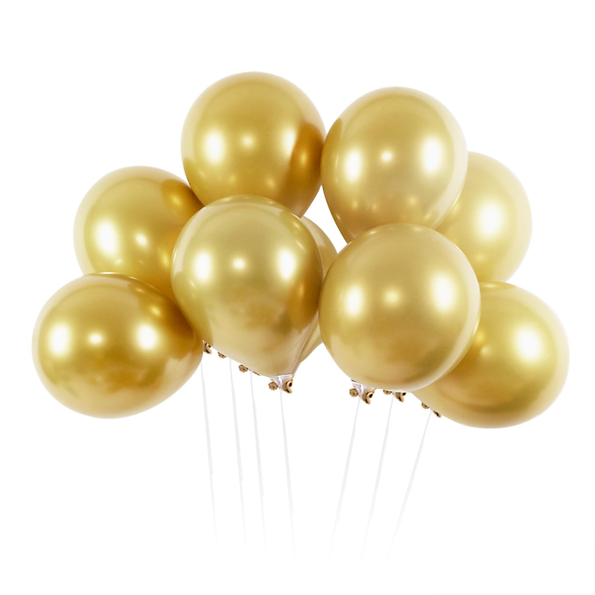 oditton Gold Balloons, 50PCS Birthday Balloons, Gleaming Metallic Balloons, 12inch(30cm) 100% Latex Helium Balloons, Colorful Festivity Graduation Baby Shower Wedding Holiday Balloon Decoration