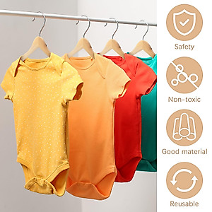 Pinkunn 50 Pcs Wooden Hangers for Baby Kids Hangers Solid Wood Baby Hangers Children's Coat Hangers with Pants Bar Shoulder Notches Anti Rust Swivel Hooks 12.6 Inch (Stylish Style)