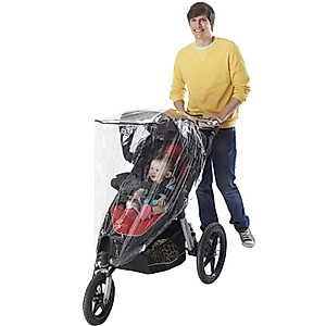 Nuby Rain Weather Shield for Jogging Stroller, Clear Stroller Cover with Storage Pocket, Only Fits Most Jogging Strollers
