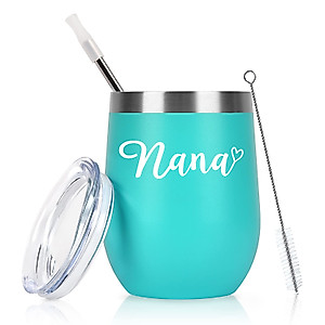 Gtmileo Mothers Day Gifts for Grandma, Nana Gifts Stainless Steel Insulated Wine Tumbler, Christams Birthday Gifts for Grandma Gigi Grandmother Granny New Grandma from Grandchildren(12oz, Mint)