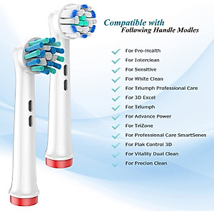 Replacement Brush Heads Compatible with Oral B,8 Pack Electric Toothbrush Heads Cross Action for Oral-b 7000/Pro 1000/9600/500/3000/8000 and More