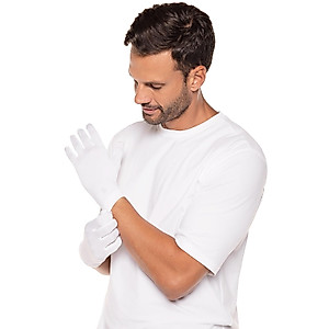 Coolibar UPF 50+ Unisex Sawyer UV Sun Gloves - Sun Protective (Medium- White)