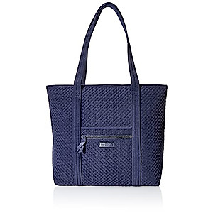 Vera Bradley Women's Microfiber Vera Tote Bag, True Navy, One Size