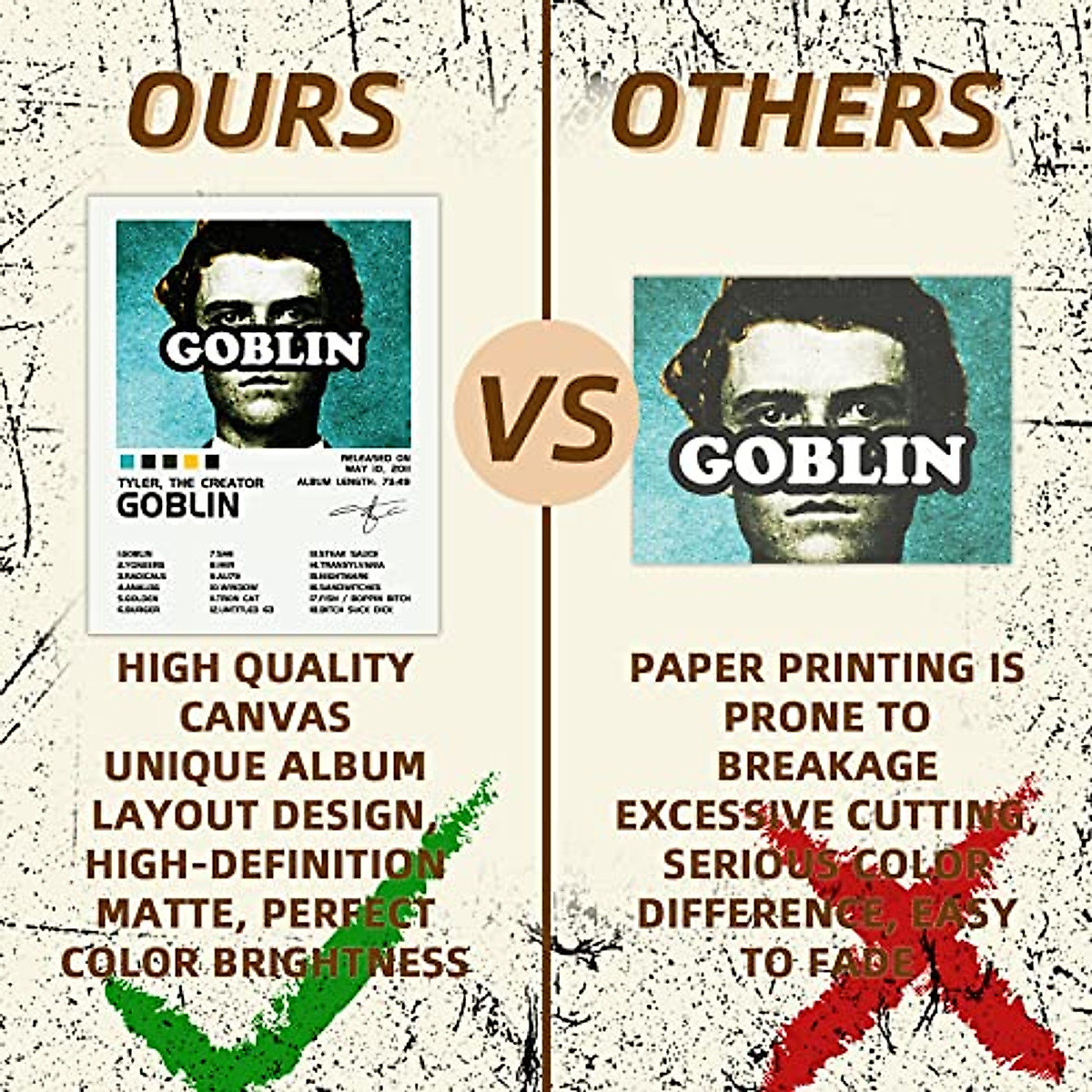 Tyler The Creator Poster - New Signature Album 8 Piece 8*10 inch Printed Canvas Poster Album Cover Frameless Poster Art Album Cover Poster Decor Living Room Dorm Poster Decor Room Aesthetic Music Poster…