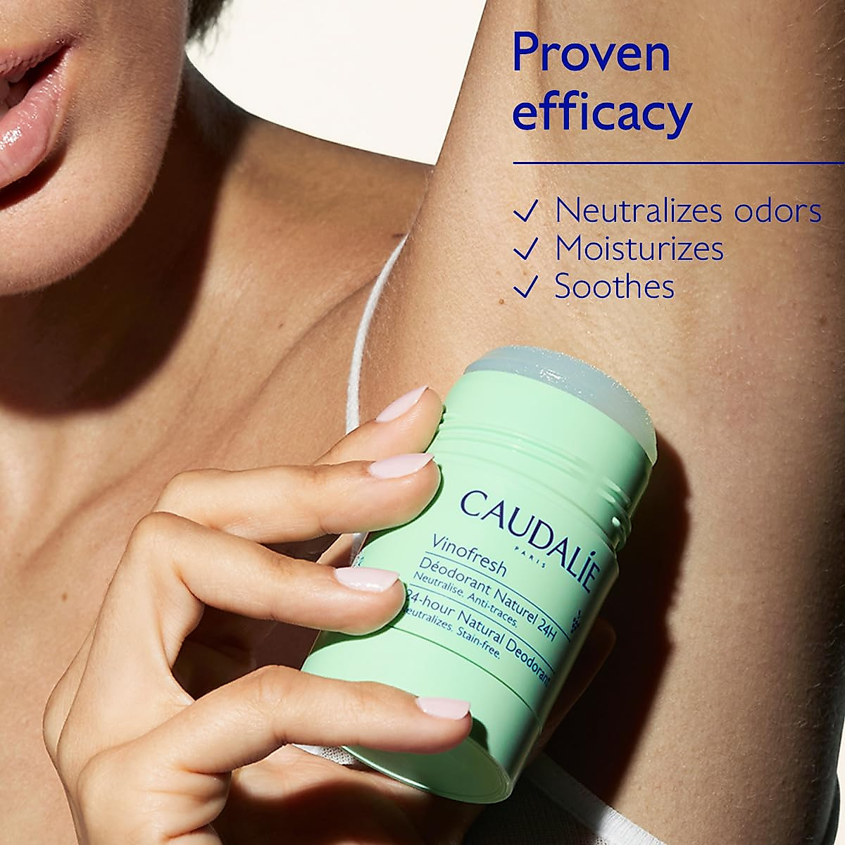 Caudalie Vinofresh Natural Deodorant Stick, Aluminum Free and Alcohol Free, with Eucalyptus & Grape