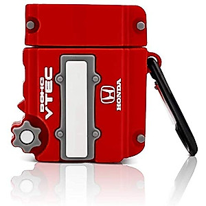 JDMTuning DOHC VTEC Apple Airpods Engine Silicone Case Cover for Protection Fits 1st Gen and 2nd Gen Wireless Charging