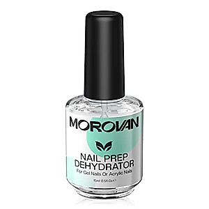 Morovan Acid Free Nail Dehydrator - Professional Dehydrator Nail Prep for UV Gel Nail Polish Acrylic Nails Fast Dry Dehydrator Nails 0.5 oz Natural Nail Primer Dehydrator Base Varnish Manicure Bonder