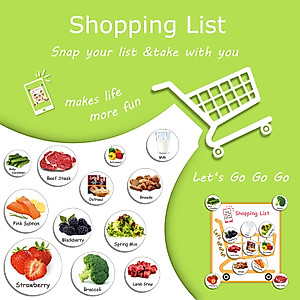MORCART Grocery List Magnets - 96 PCS Shopping List Kitchen Food Series Refrigerator Magnets for Fruits, Breakfast, Vegetables, Seafood, Salad, and Meats - Toddlers Learning and Family Organization