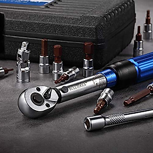 BULLTOOLS 1/4-inch Drive Click Torque Wrench Set Dual-Direction Adjustable 90-tooth Torque Wrench with Buckle (20-200in.lb / 2.26-22.6Nm)