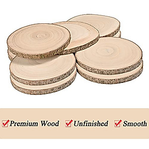 WILLOWDALE 5Pcs Large Wood Slices for Centerpieces, 11-13 Inches Unfinished Wood Circles for Crafts Rustic Wood Round Wooden Ornaments, Wood Decor for Table Centerpieces for Wedding Party