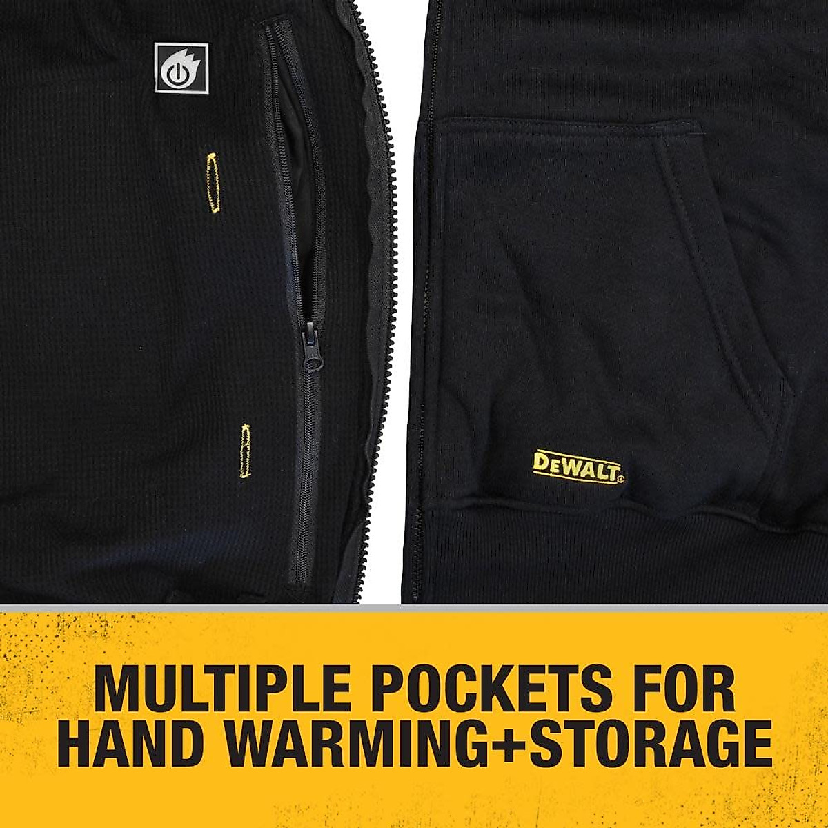 DEWALT DCHJ067B-L 20V/12V MAX Bare Hooded Heated Jacket, Black, Large