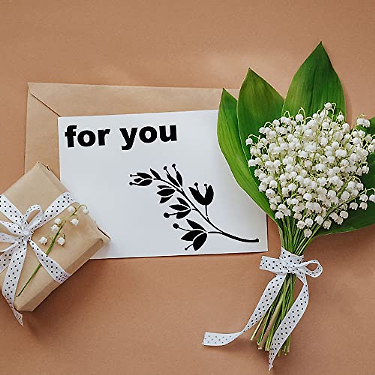 18Pcs Wildflower Stencils Flower Leaf Painting Stencils Reusable Wild Flower Stencil Plastic Art Drawing Templates DIY Crafts Plant Stencil for Painting on Wood Wall Door Canvas Home Decor