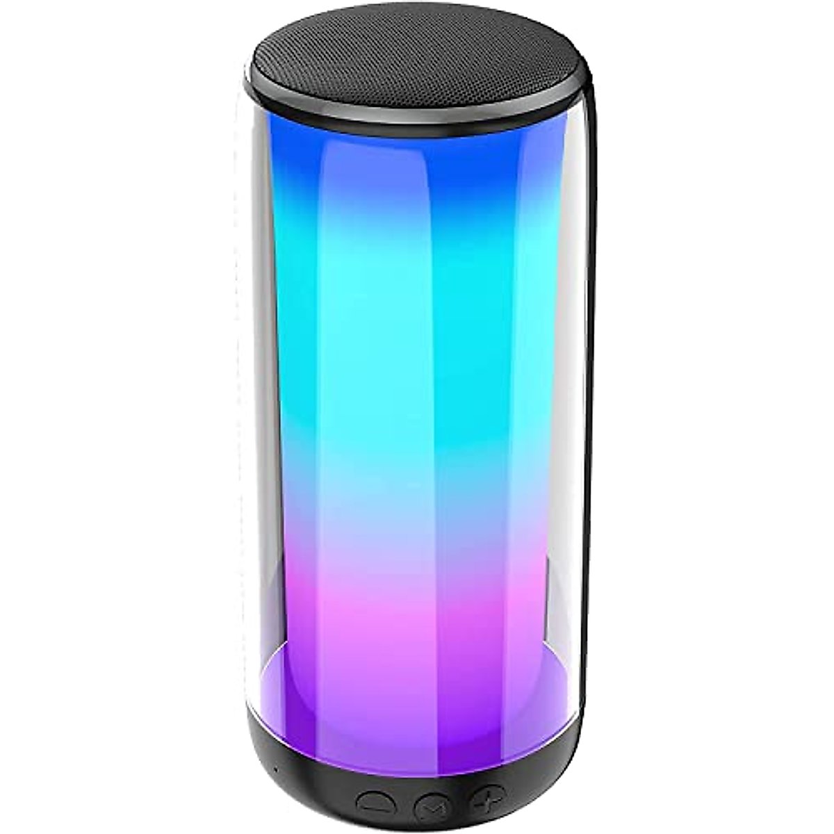 KNZ MOZARTO Glow S Bluetooth 5.3 Speaker with Dynamic RGB Lightshow, 10W, True Wireless Mode, AUX/microSD/USB Streaming, Built-in Microphone, USB-C Charging (Black)